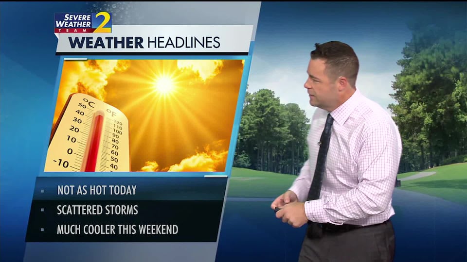 Hot again, but not as hot as yesterday