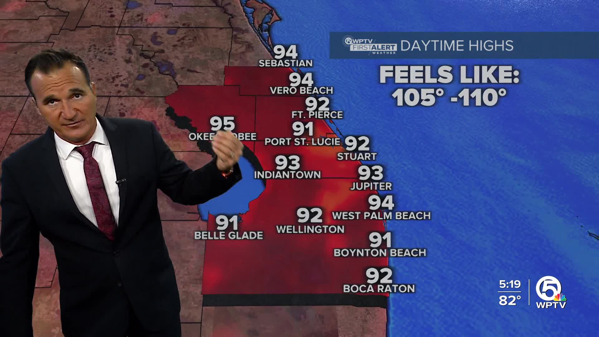 WPTV First Alert Weather forecast, morning of July 30, 2025