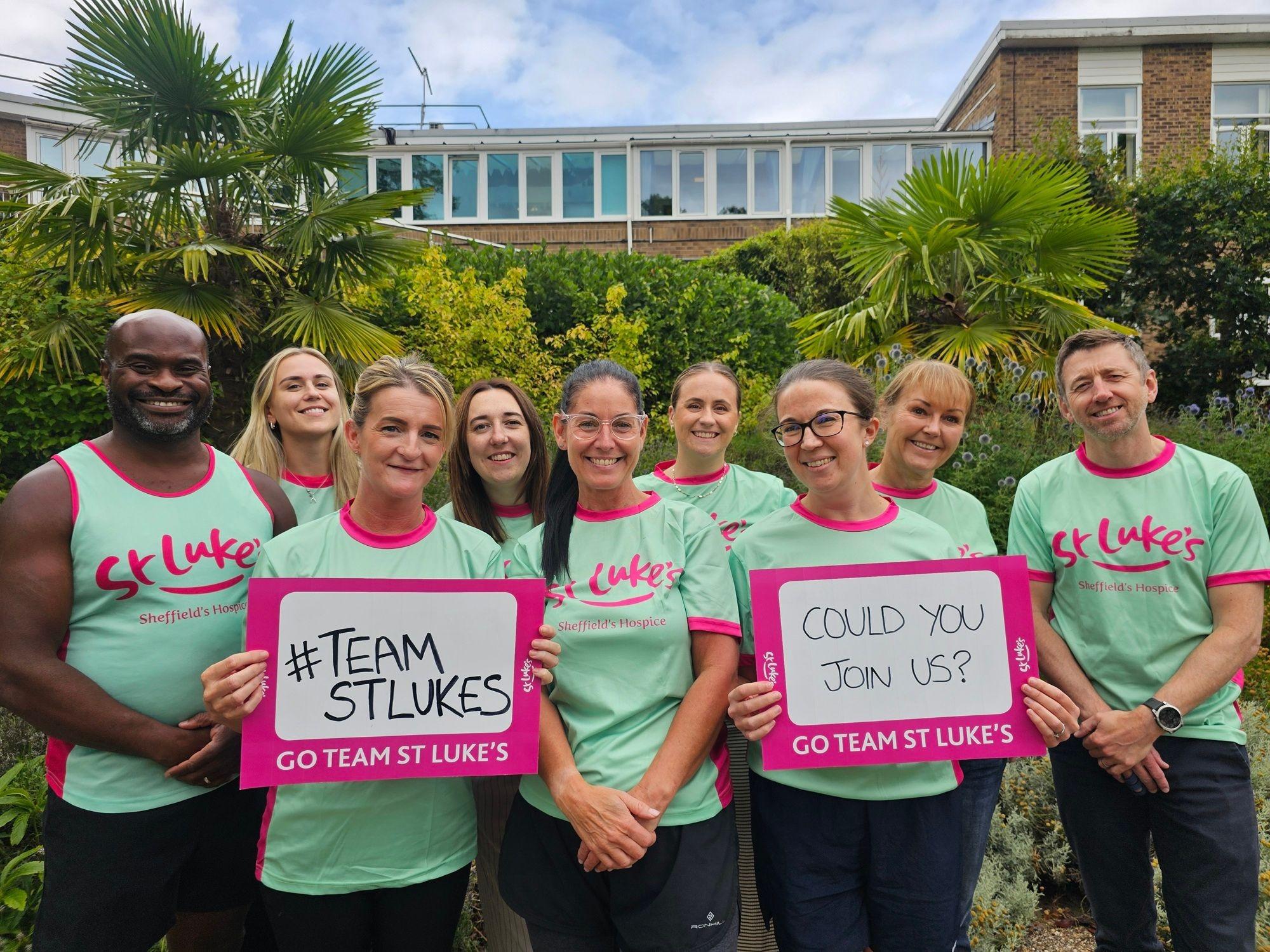 Team St Luke’s in training for the Sheffield 10K