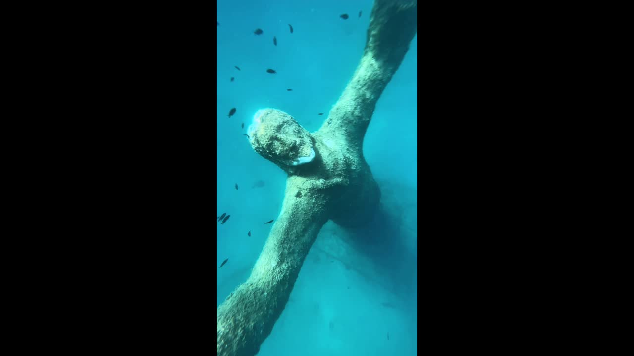 Divers reveal huge underwater Jesus statue looking up at them - 1m ...