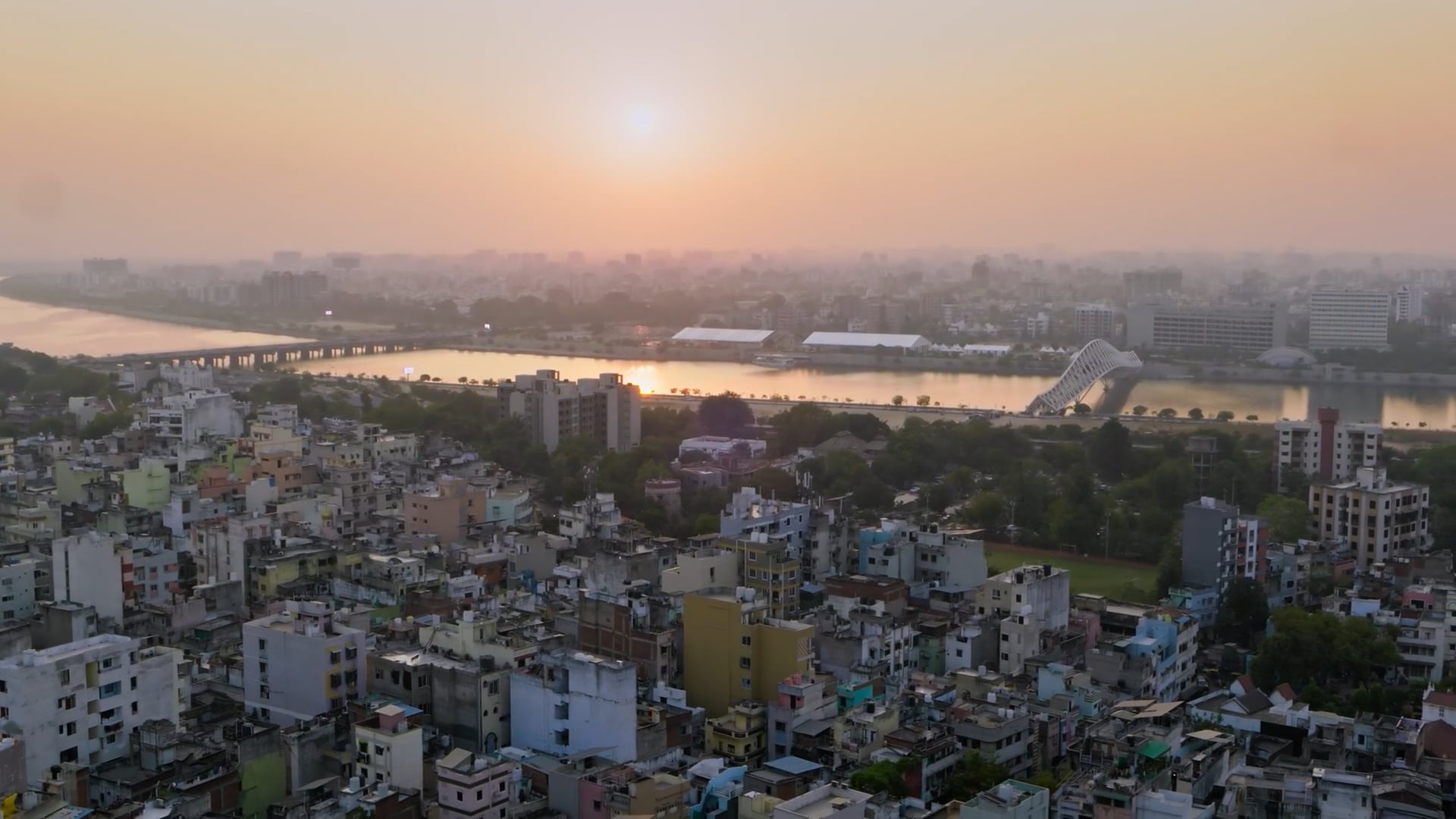 Gujarat's Jewel: Drone Tour of Ahmedabad's Architecture and Heritage