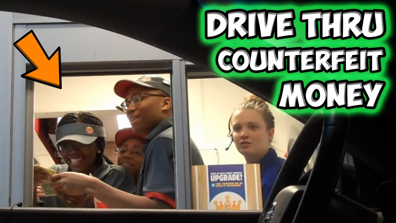 Counterfeit money moment with confused window looks