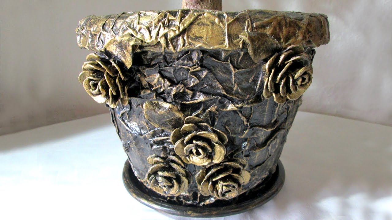 Decorate Your Flower Pot Using Old Magazine Pages