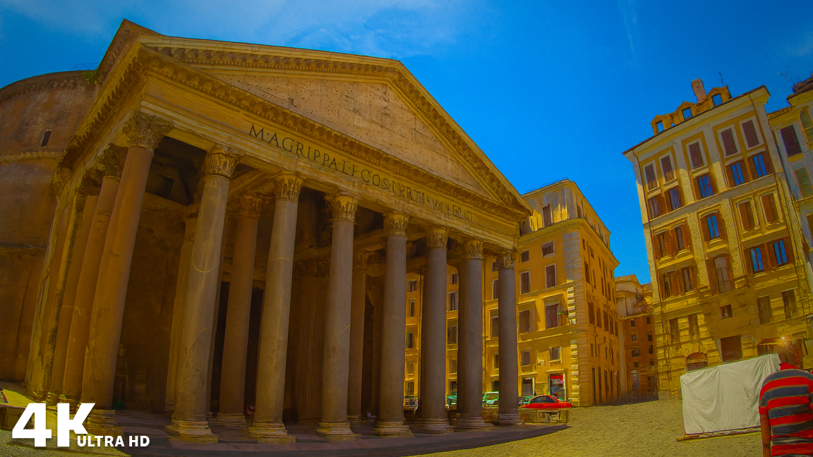 Wandelen in Rome – Van de fonteinen op Piazza Navona naar het Pantheon (4K)