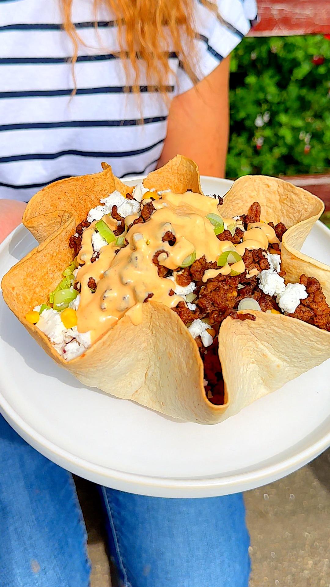 Tortilla taco bowl hack