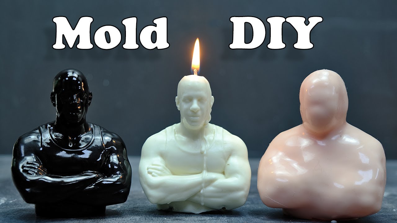 Crafting a Vin Diesel candle 3D print, silicone mold, and wax casting DIY