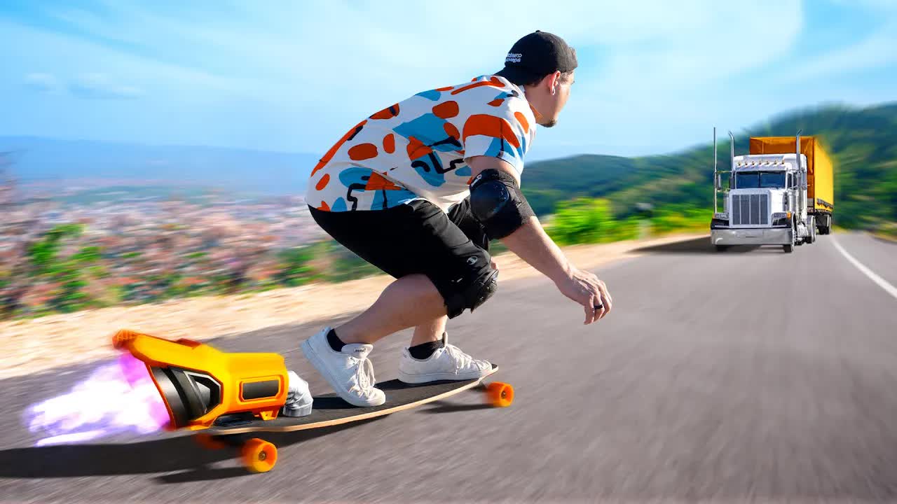 Jake Carlini: jet powered longboard disaster! diy build & crazy results