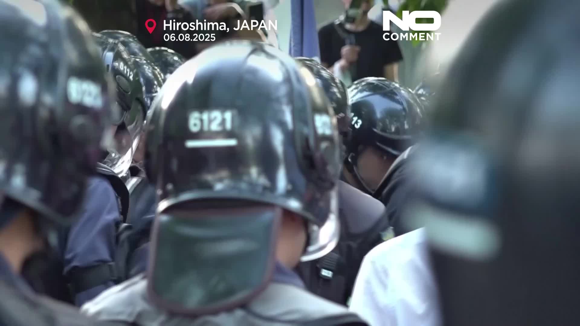 Hundreds protest nuclear weapons at Hiroshima ceremony