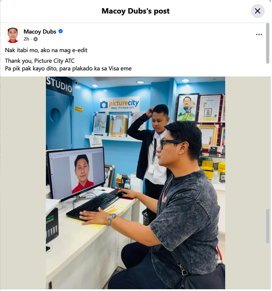 ‘Nak, itabi mo’: Macoy Dubs stirs laughs with DIY visa photo edit