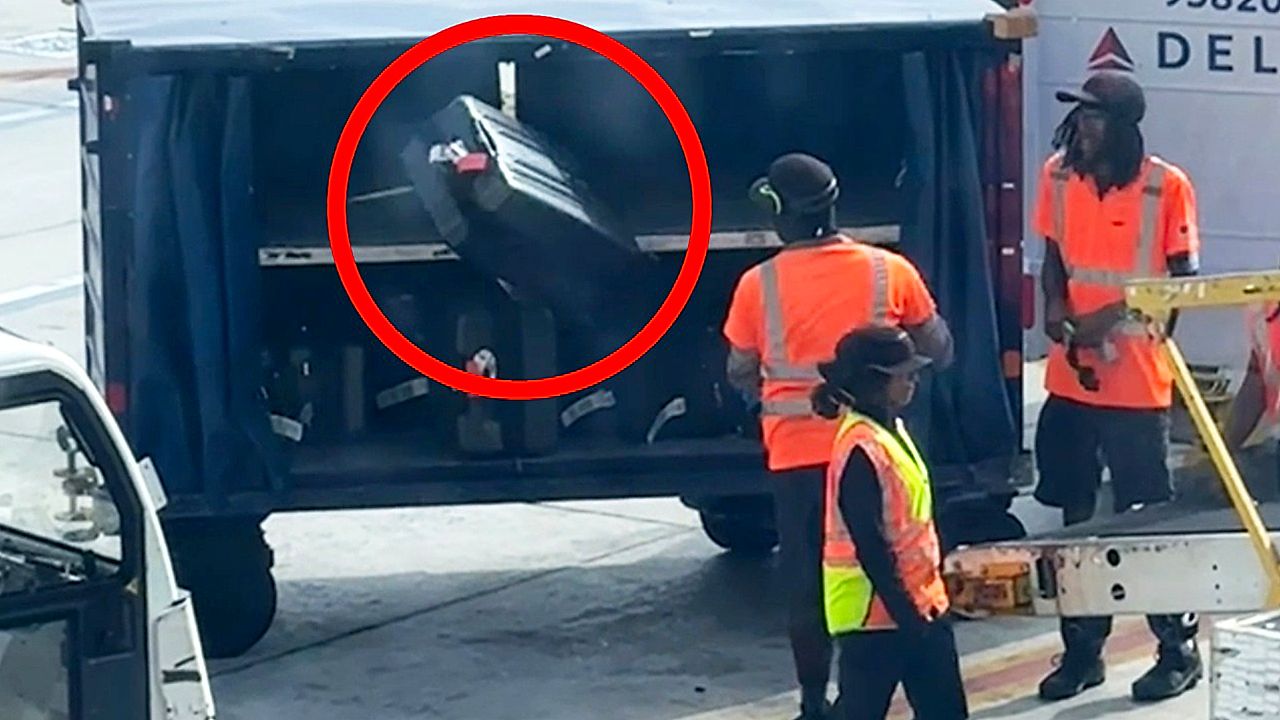 Delta baggage handler caught throwing luggage in Miami airport