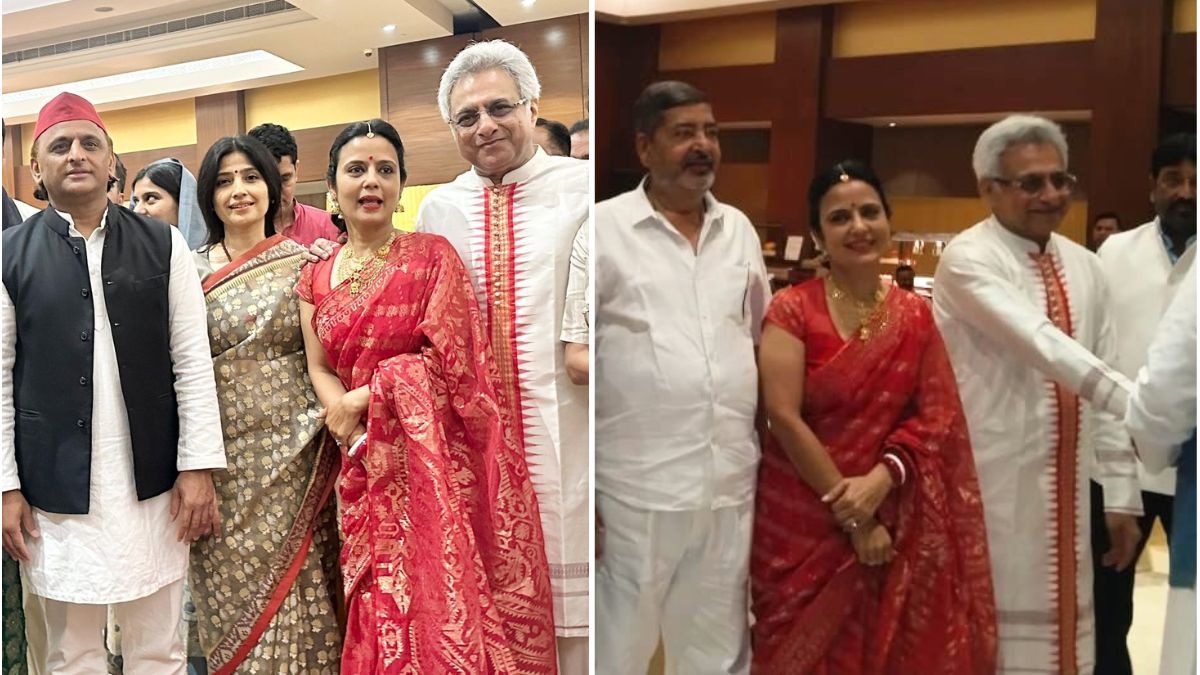 Mahua Moitra, Pinaki Misra host wedding reception in Delhi, leaders ...