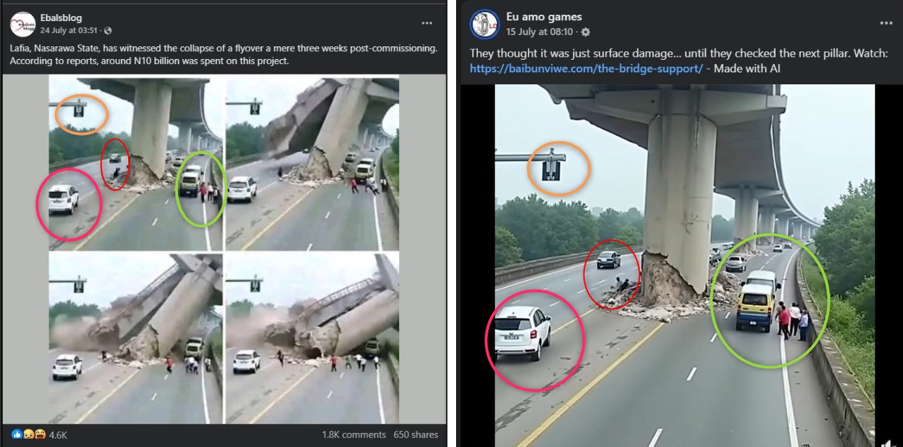 Images showing a bridge collapsing in Nigeria are AI-generated