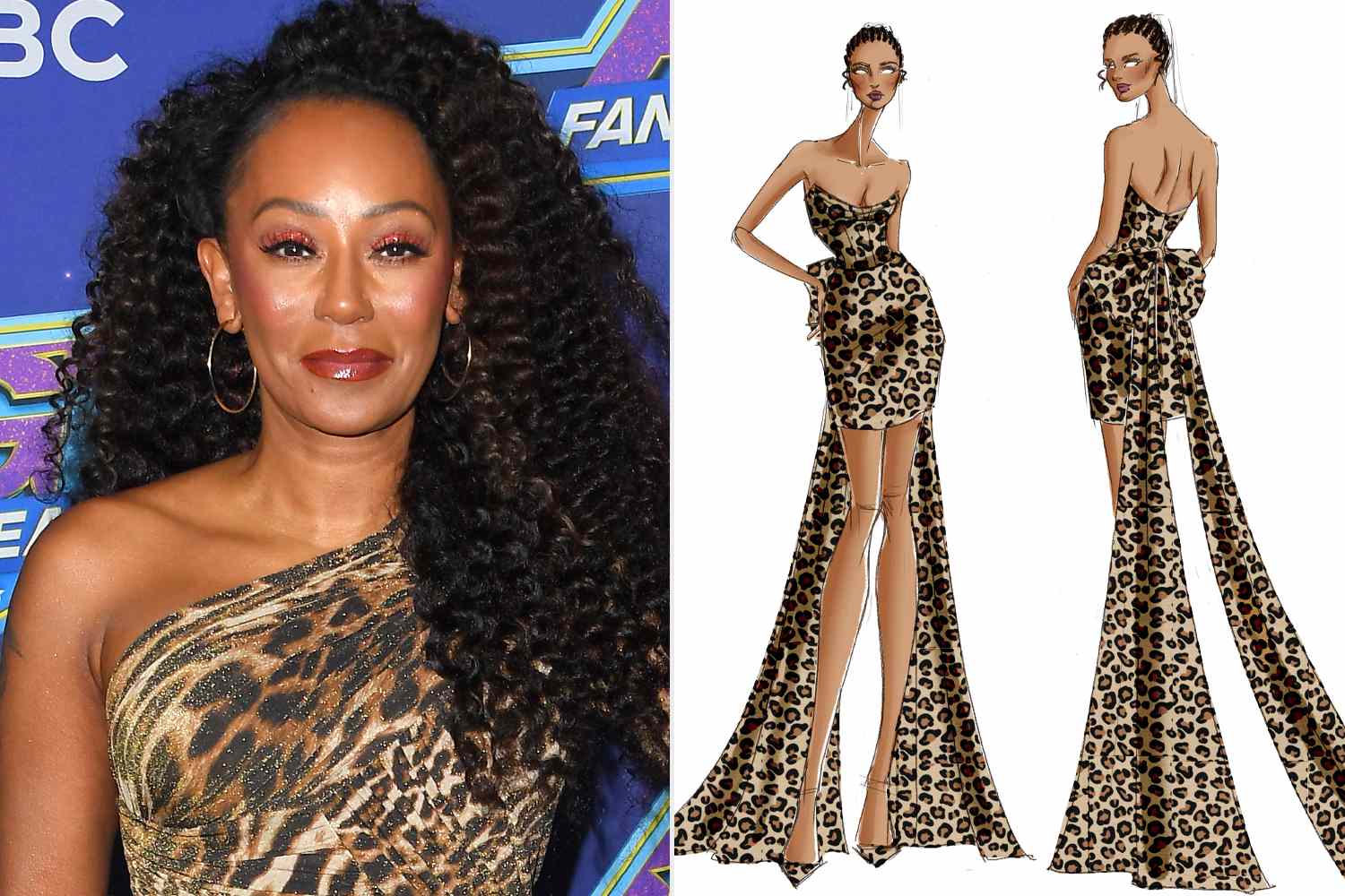 Mel B Rocks Signature Leopard-Print Dress at Morocco Wedding Welcome ...