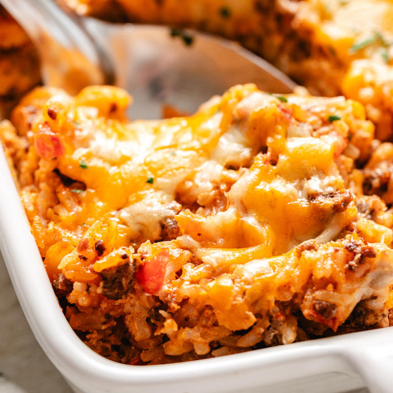 Taco rice bake