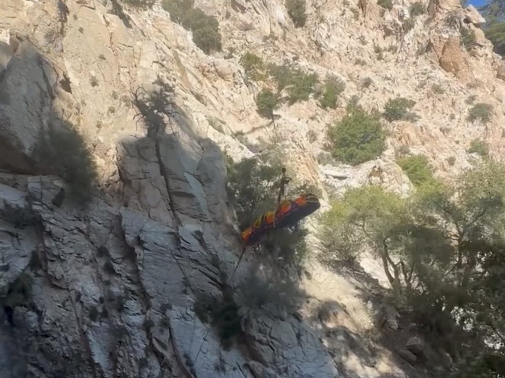 Hiker airlifted to safety after falling 25-feet down waterfall
