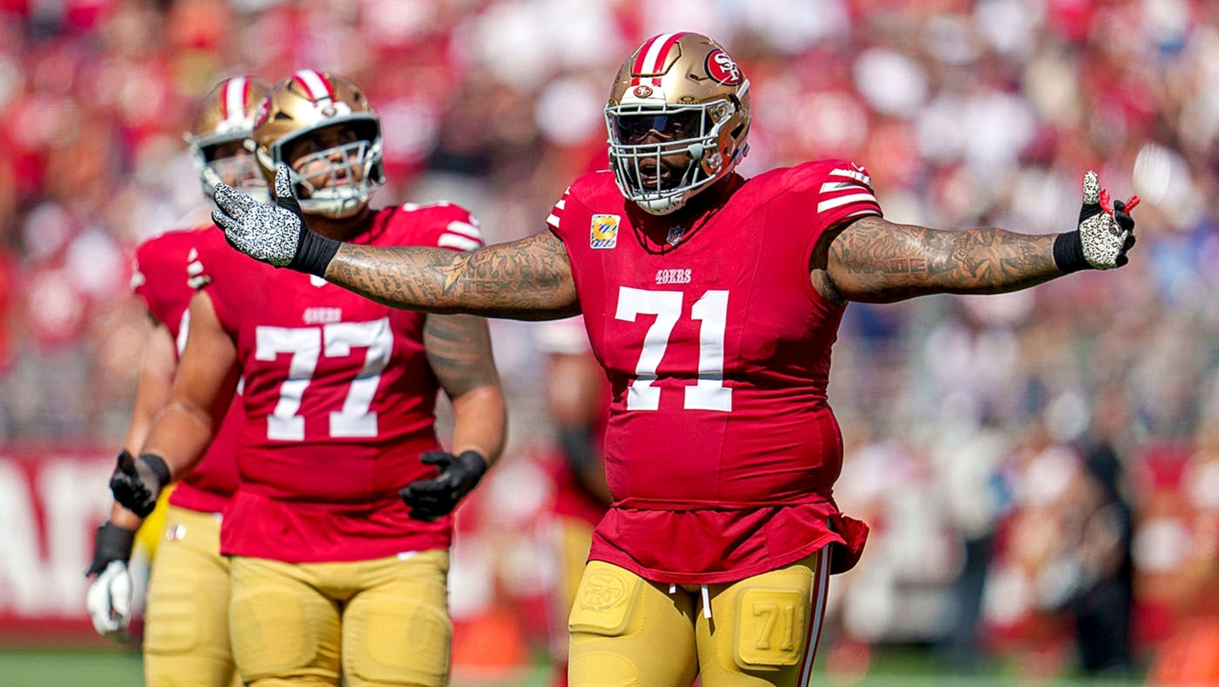 49ers' Trent Williams plummets to No. 45 in NFL Top 100 Players of 2025 ...