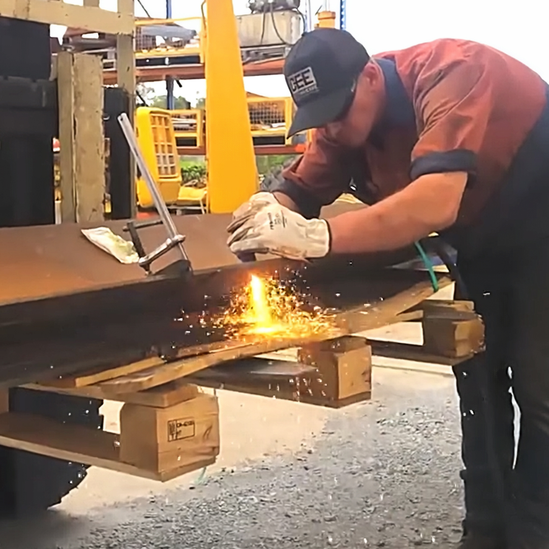 Fitting a New Blade Skin on a CAT Compactor