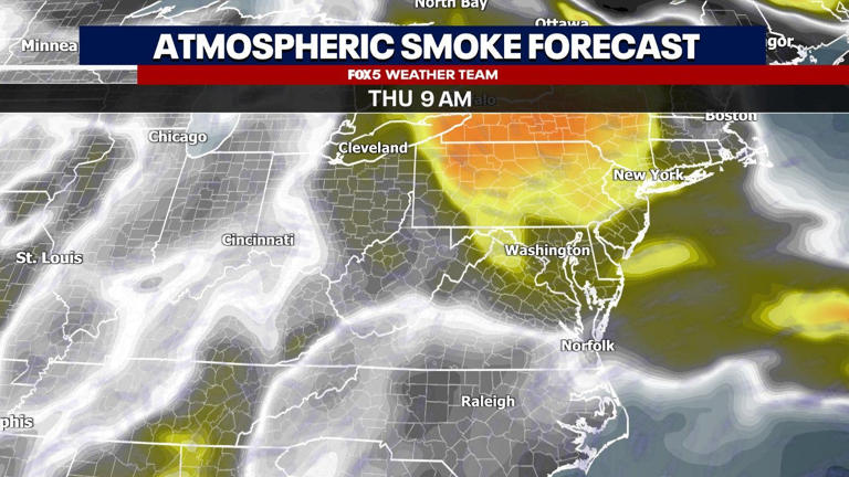 Slight haze as wildfire smoke drifts toward edge of DC region