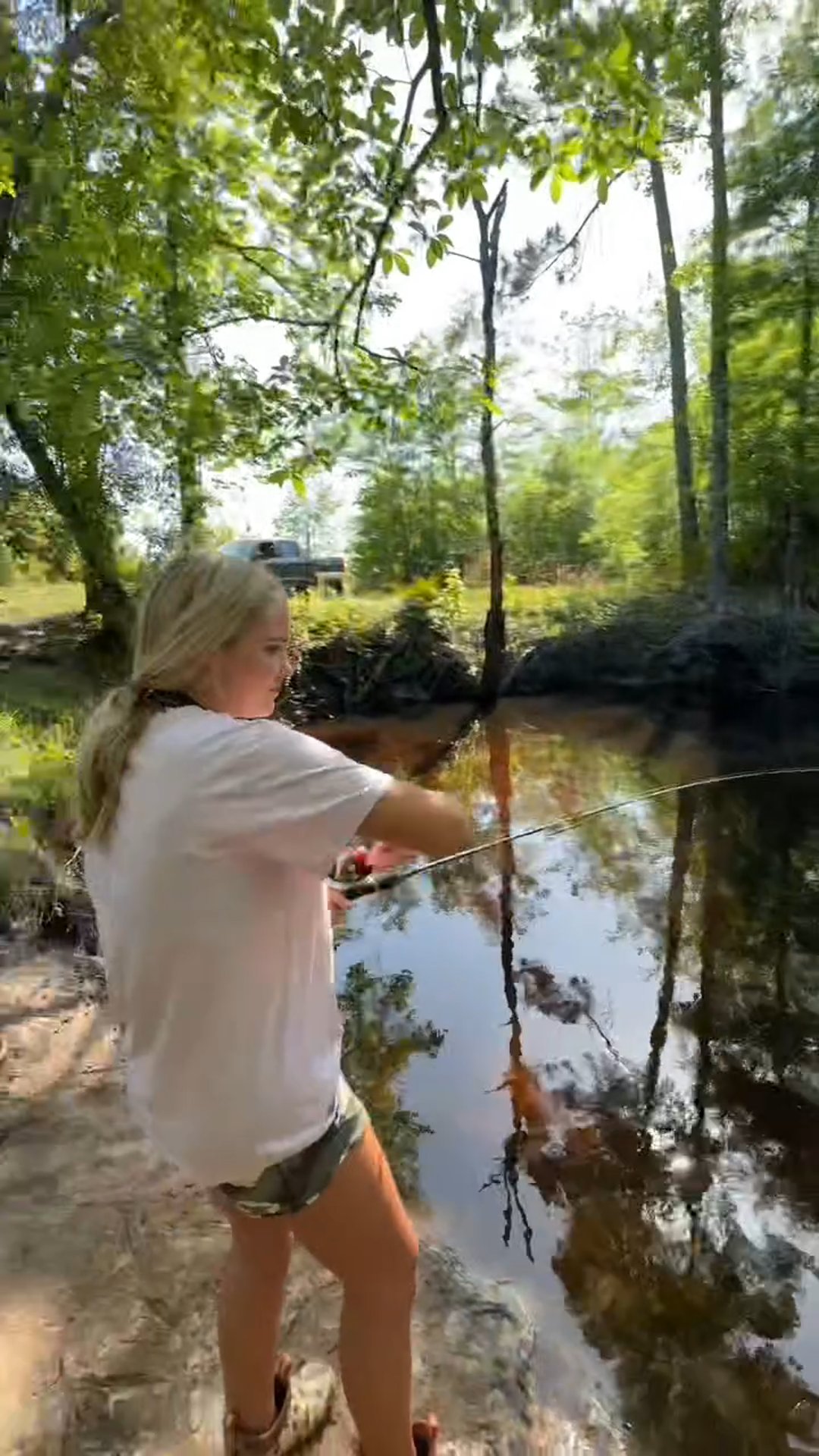 Fishing a tiny creek!