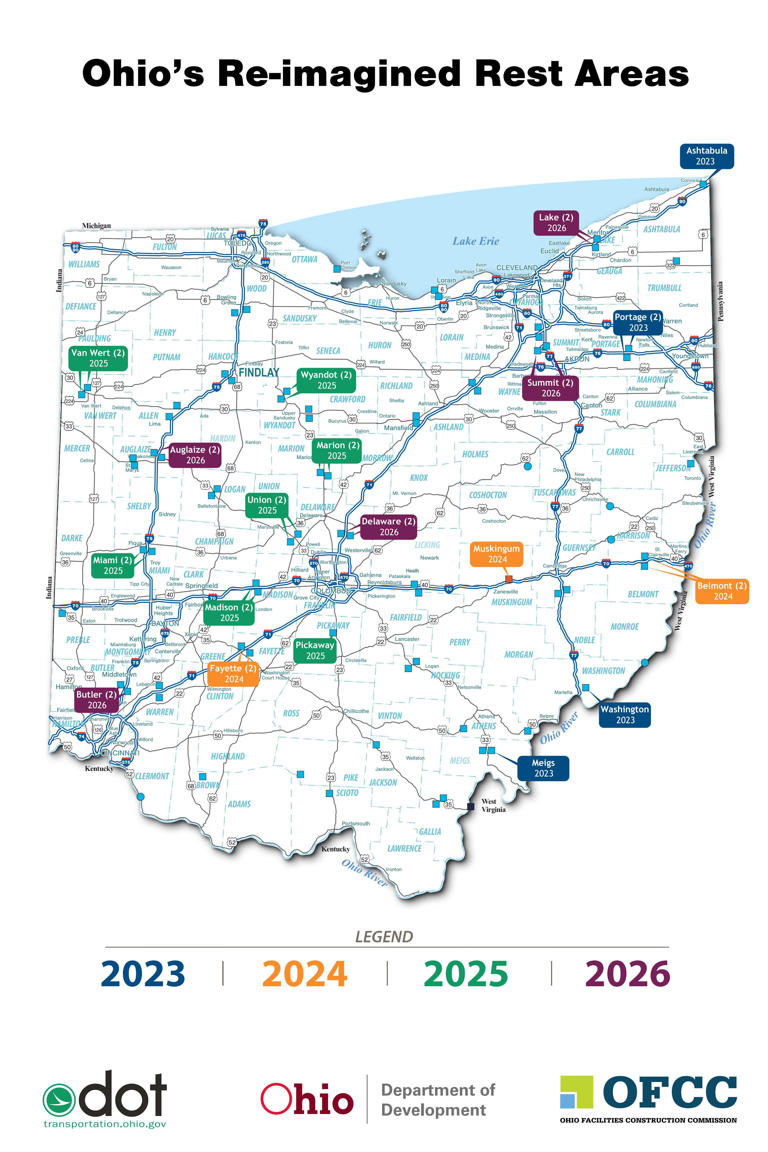 DeWine opens new rest areas in Ohio as surge in truck traffic looms ...