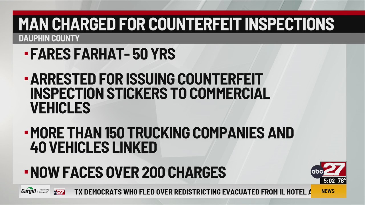 Man allegedly issued counterfeit Pennsylvania inspection stickers ...