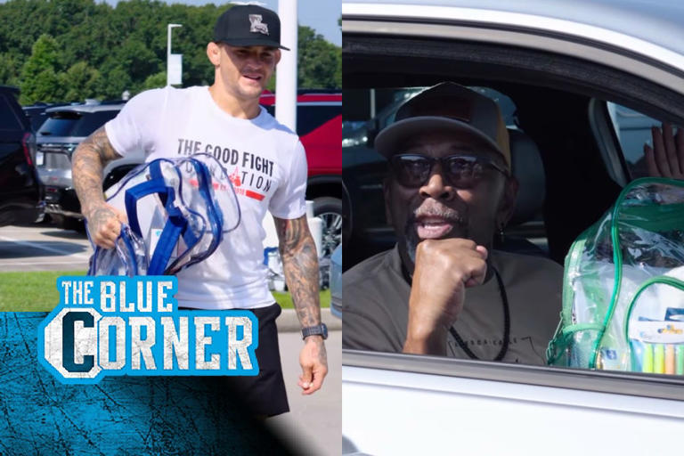 Dustin Poirier's charity gives away more than 1,200 backpacks to school ...