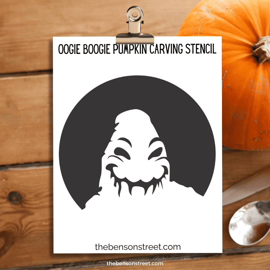 Free Oogie Boogie Pumpkin Stencil Printable for Carving