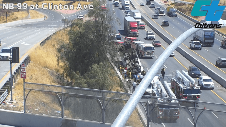 Big rig rolls over onto Hwy 99, spilled pie filling contributes to ...