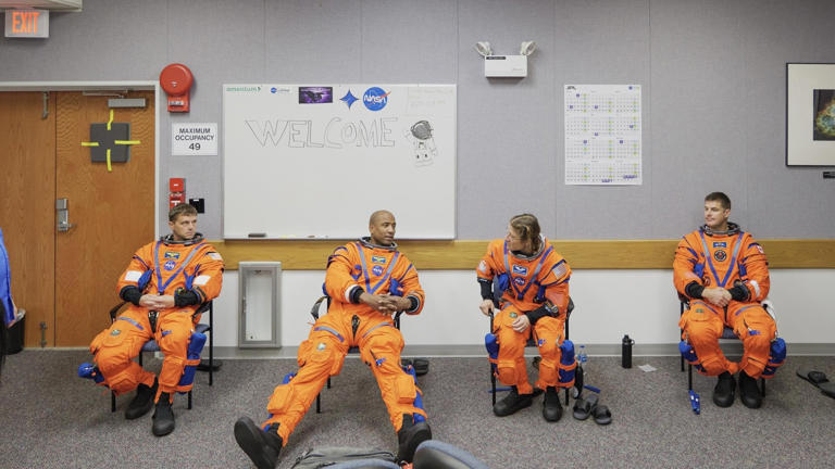 Artemis 2 moon astronauts suit up and enter their Orion spacecraft ...
