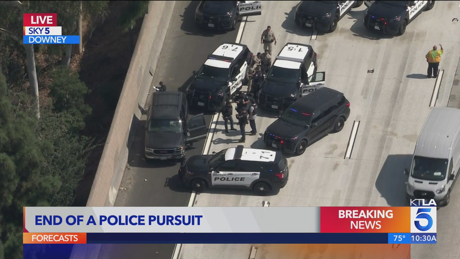 Termination of L.A. County pursuit leads to arrest, crash, traffic backup
