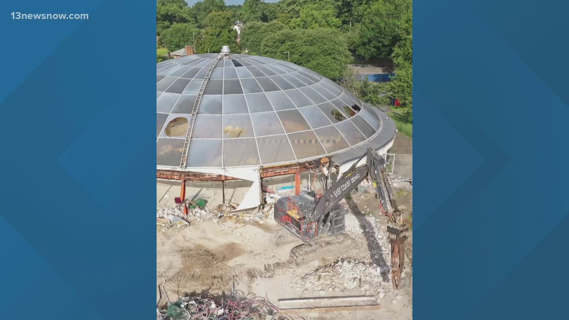 Norfolk bids farewell to iconic fitness center dome
