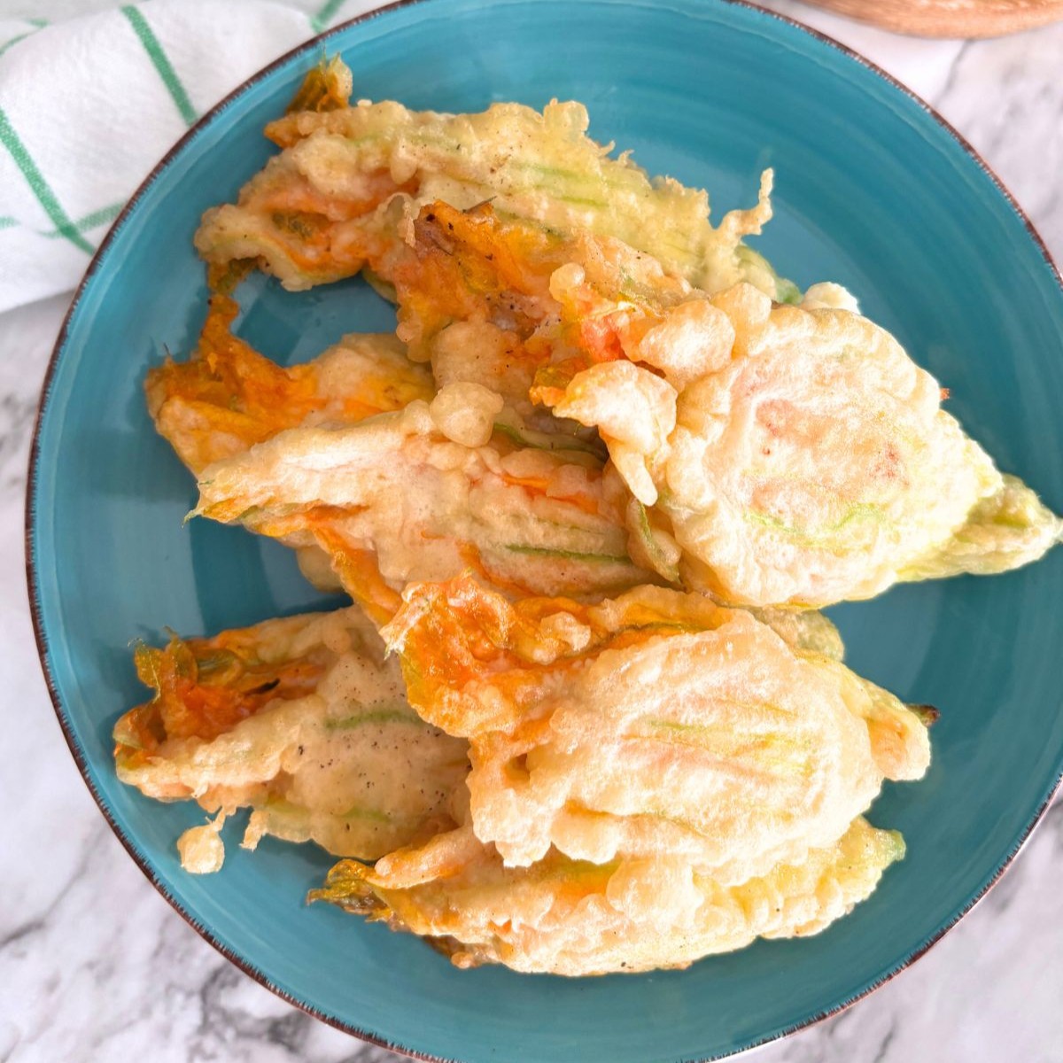 Easy to make Italian stuffed zucchini flowers