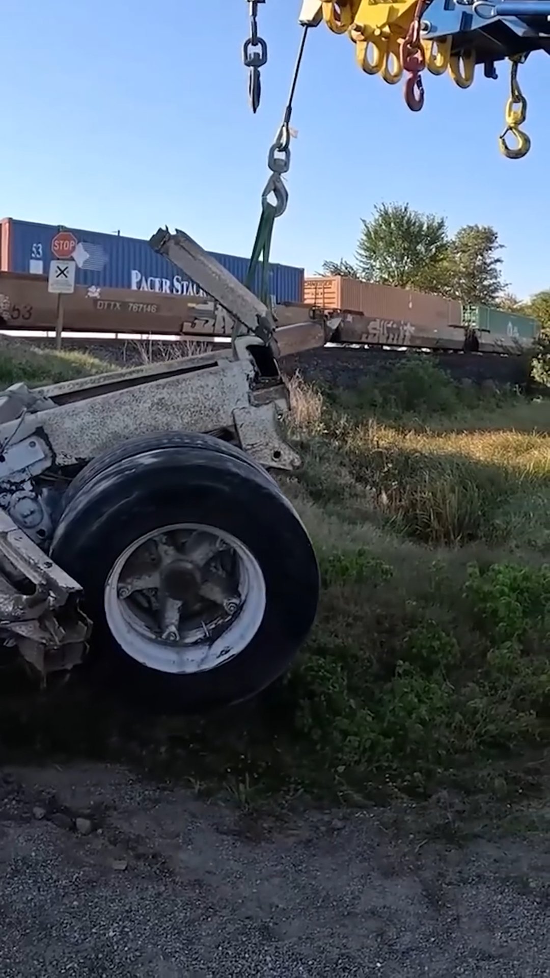 Train vs Loaded Semi!