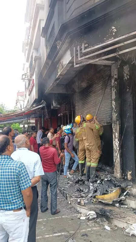 Short circuit sparks fire, shops flat damaged