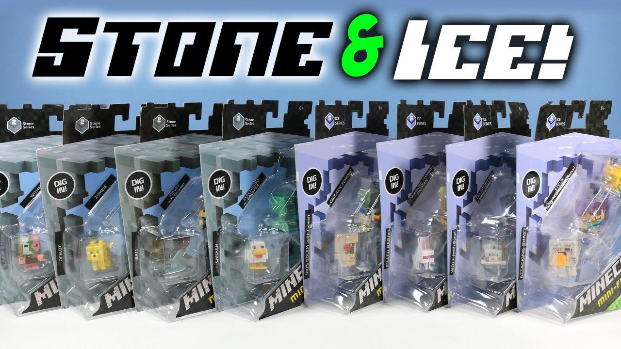 Minecraft Mini-figures Ice Series 5 & Stone Series 2 Dig In 3 Packs