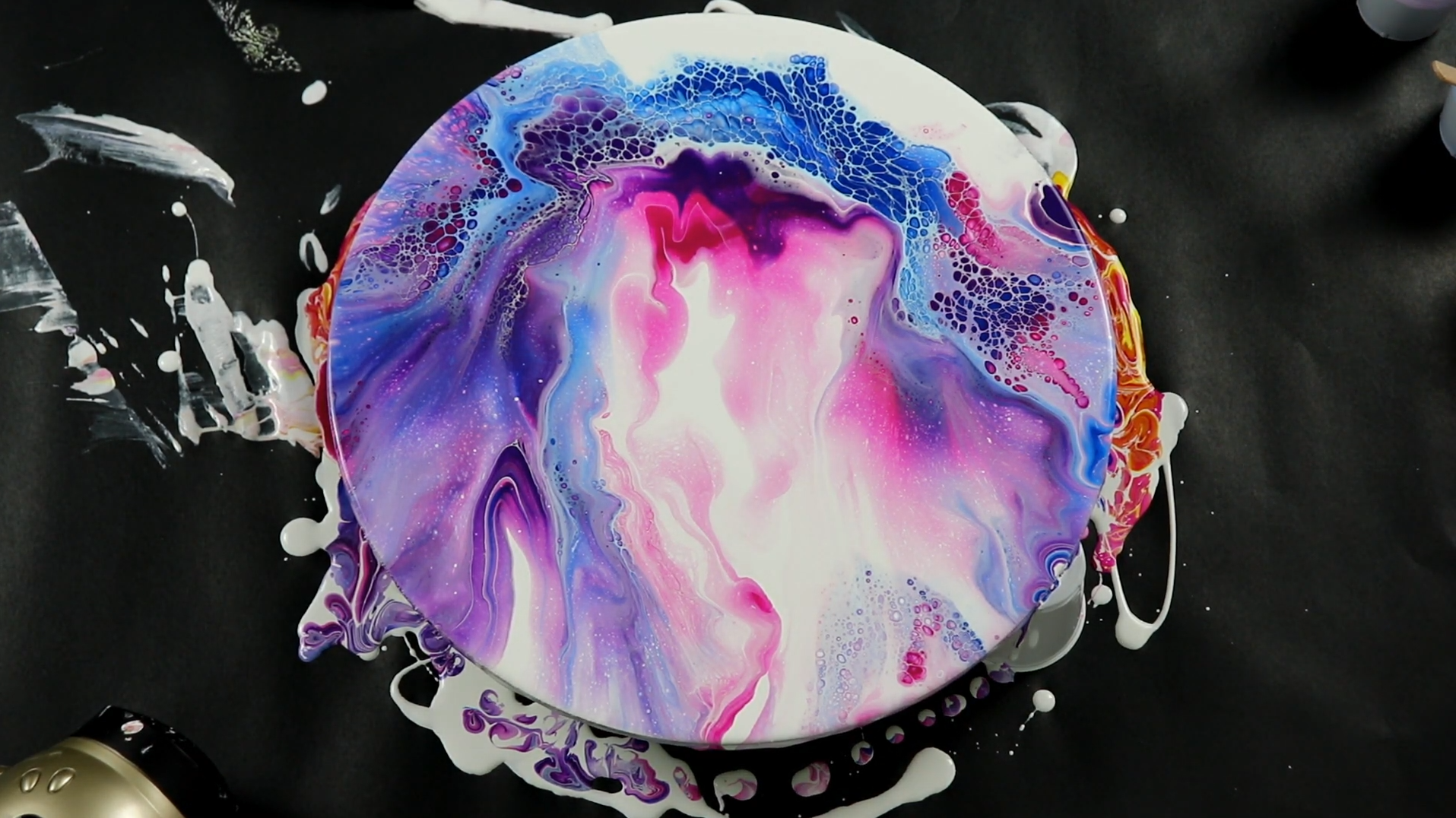 Stunning Dutch Pour With Unicorn Spit | Vibrant Acrylic Pouring Technique