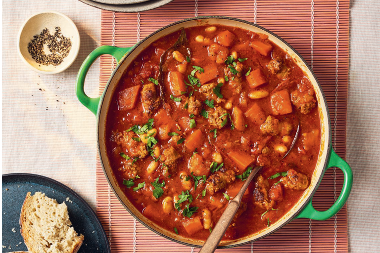 Cowboy supper: A slow-cooked sausage and bean casserole to warm you up