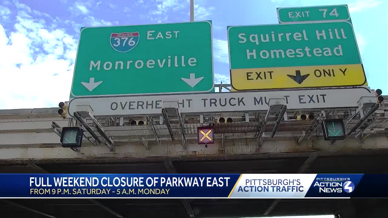 Parkway East closed in both directions this weekend in Pittsburgh