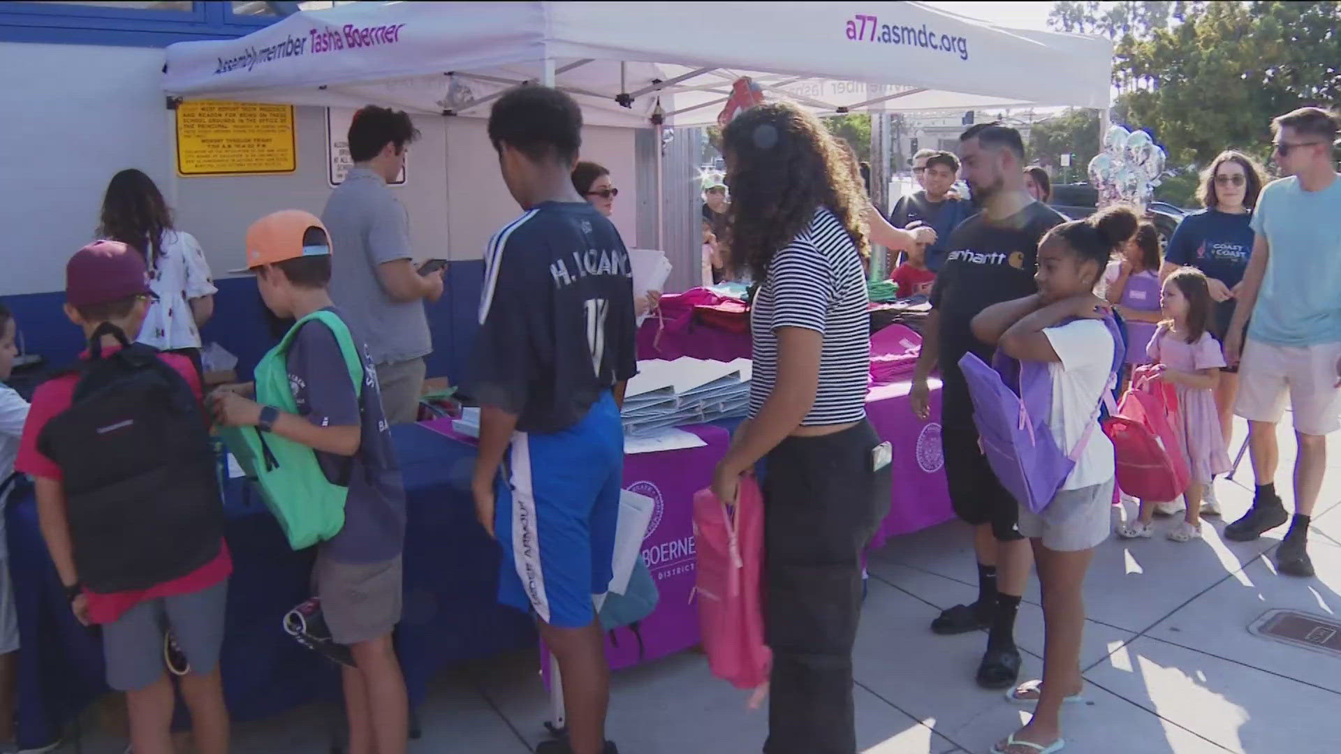 Backpack, school supply giveaway at Dewey Elementary