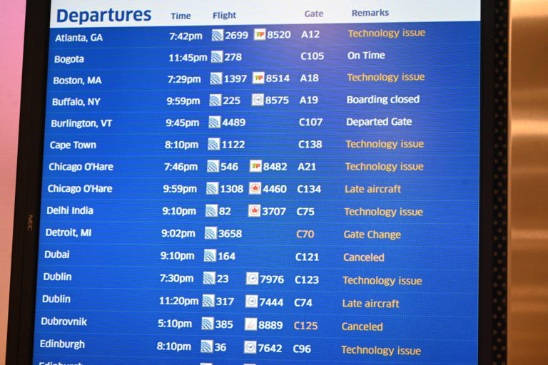 Over 1,000 United Airlines flights delayed overnight at several US ...