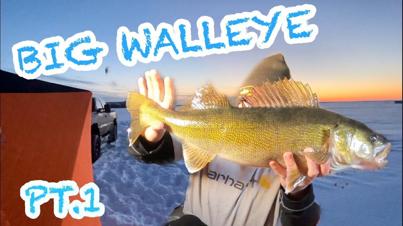 48 Hour Ice Camping Pt 1 – Catching Monster Walleye and Pike
