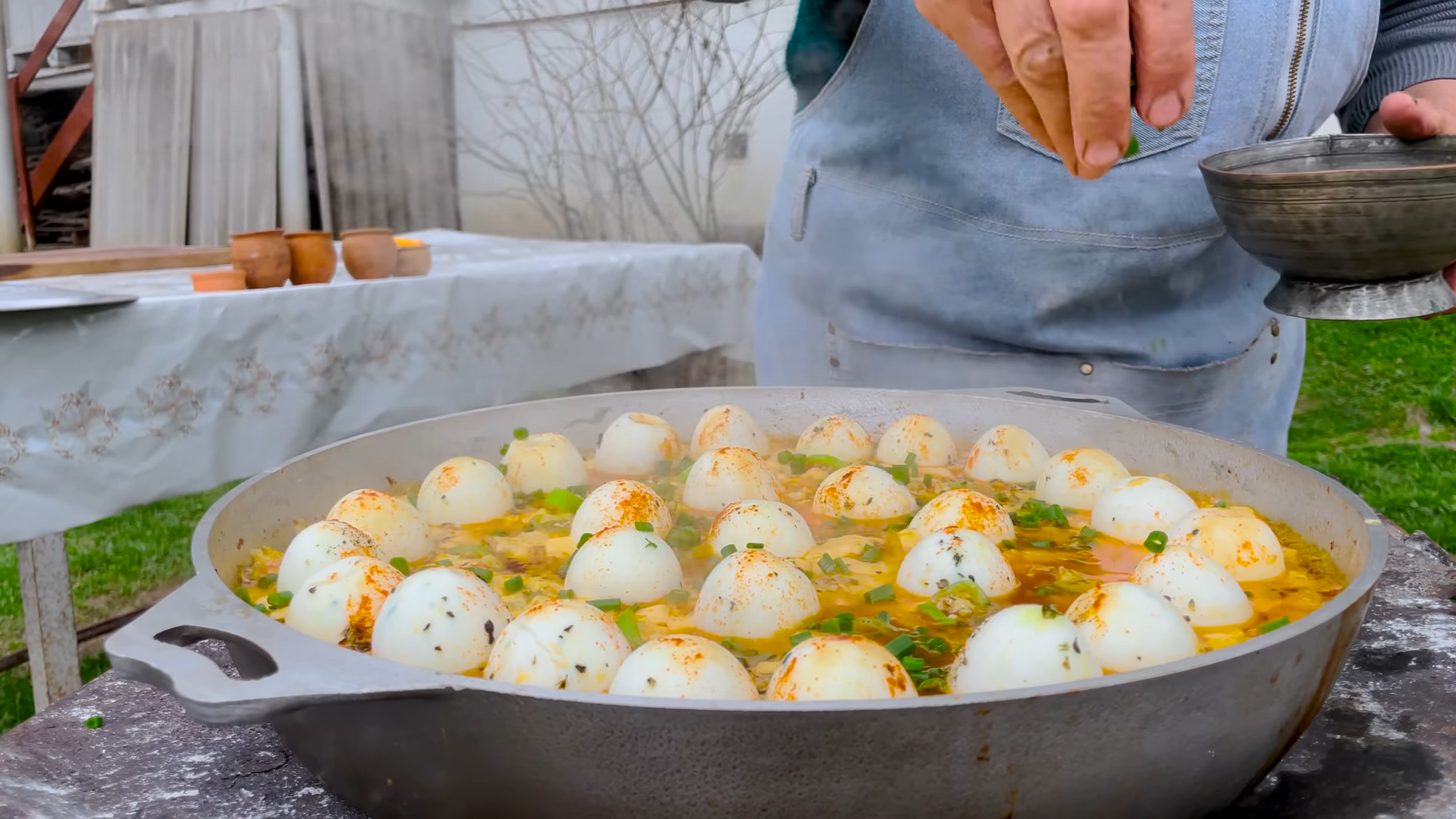 100 boiled eggs for family dinner in a remote village!