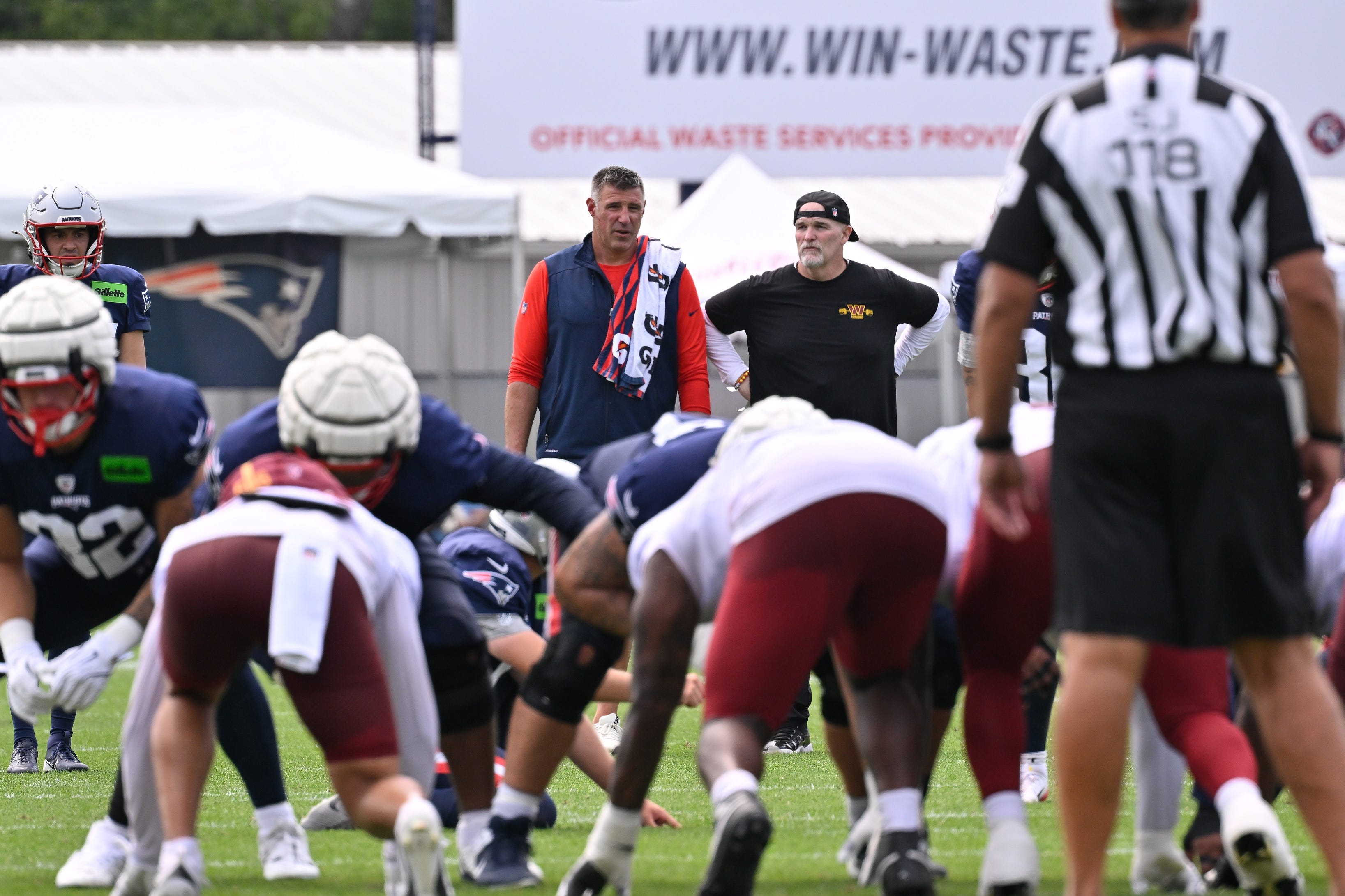 Joint practice with Commanders highlights progress of Patriots rebuild