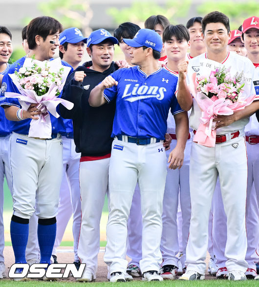 “왕조의 배터리, 마지막 인사”…오승환 은퇴식, 이지영과의 재회에 웃음꽃 [박준형의 ZZOOM]