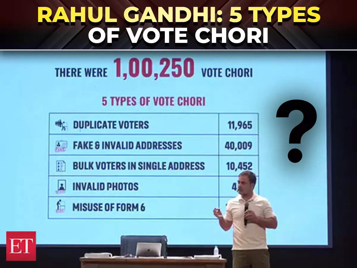 1,00,250 vote chori: Rahul Gandhi reveals 5 methods used by BJP to ...