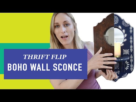 Thrifted Wall Sconce Becomes Chic Boho Accent with Stencil Hack