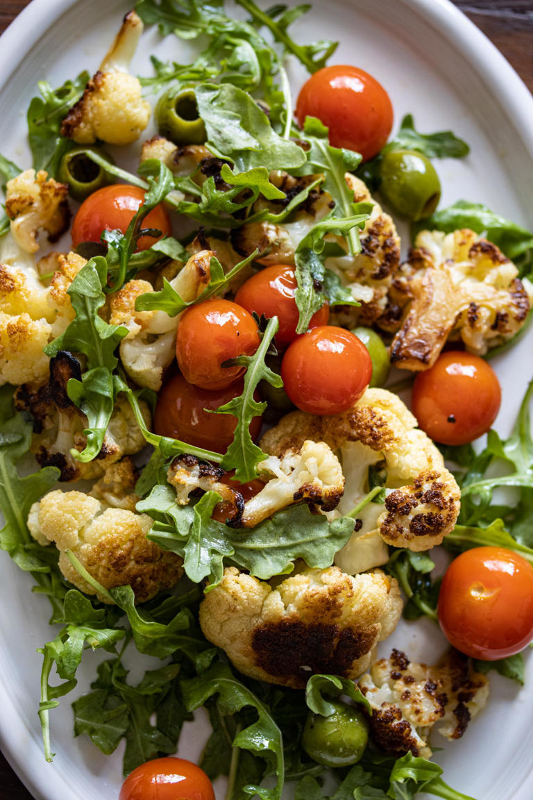 Cauliflower With Olives And Cherry Tomatoes
