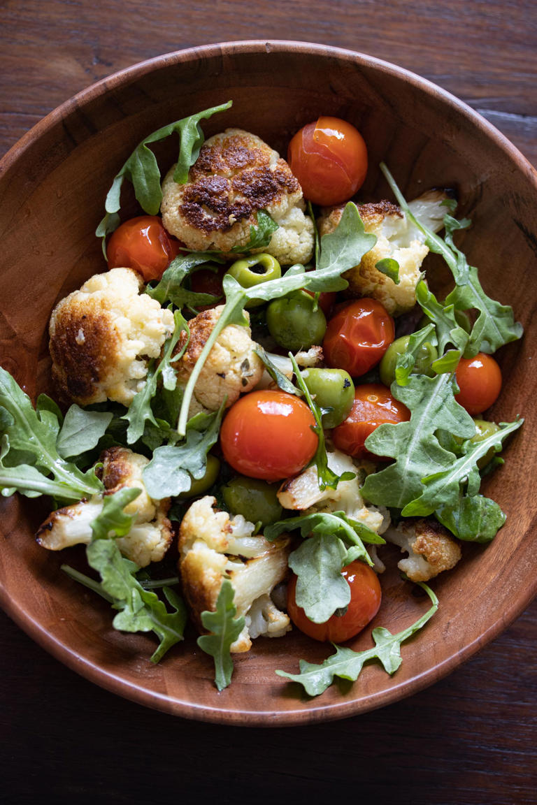 Cauliflower With Olives And Cherry Tomatoes