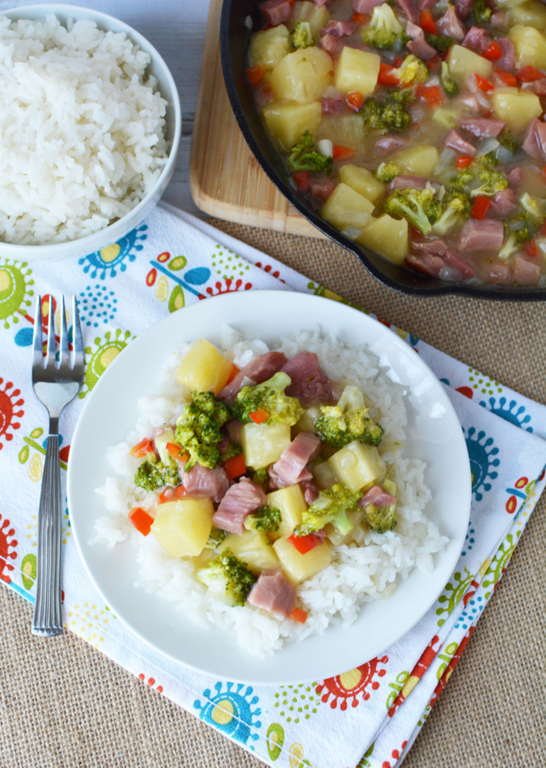 An Easy Pineapple Ham Skillet Meal Recipe