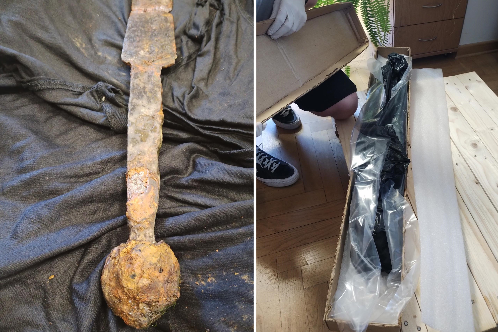 Fisherman inadvertently reels in 700-year-old sword from Polish river